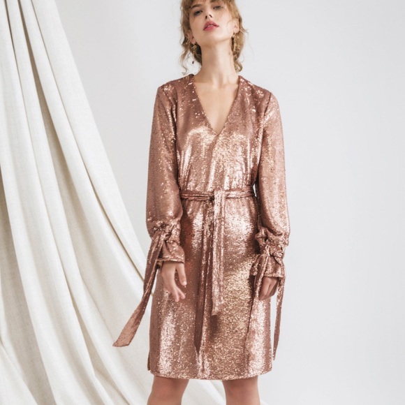 cmeo collective | Dresses | Cmeo Collective Illuminated Ls Rose Gold ...